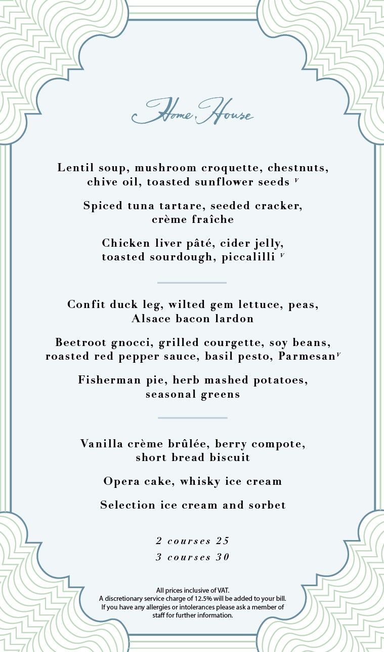 Restaurant Set Menu - 2023 MAR wk3 - Home House